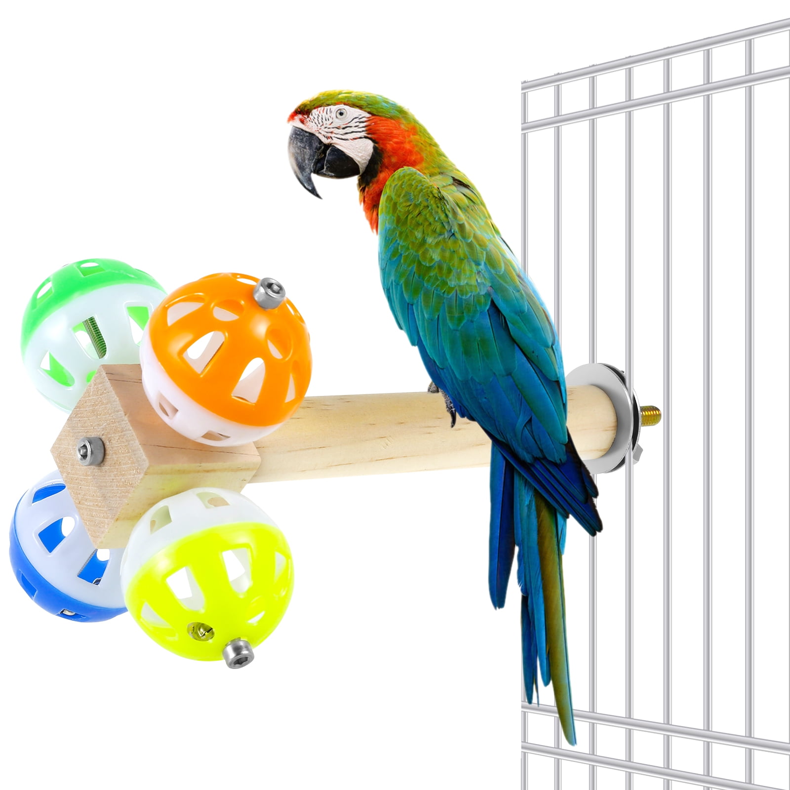 Bird Stand Perch Toy with Rotating Balls Creative Rotating Bell Balls ...