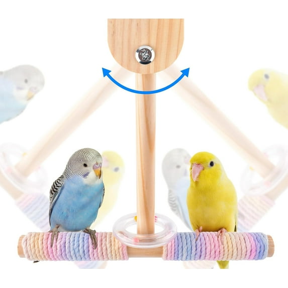 Bird Stand Perch Toy, Wooden Exercise Shake Standing Pole Training ...