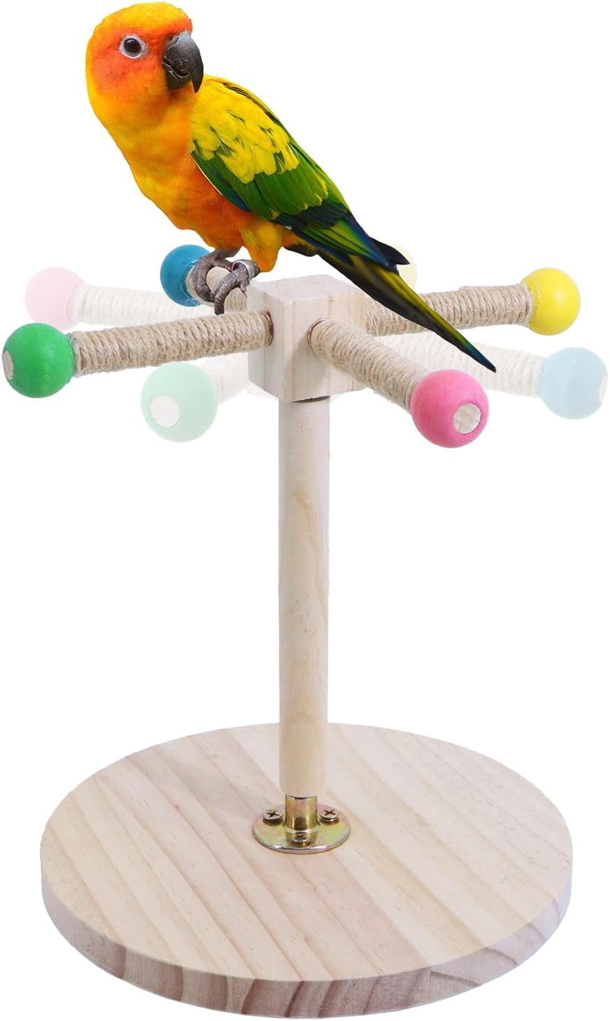 Bird Stand Perch Toys, Portable Tabletop Perch, Interactive Spin ...