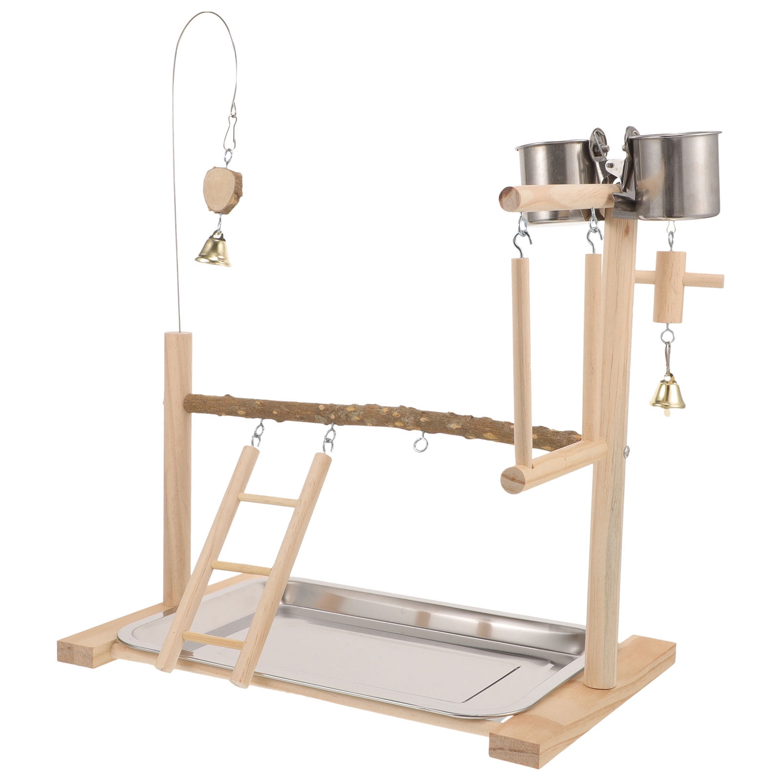 Bird Stand Table Perch Playground Wooden Standing Rack Parakeet Toys ...