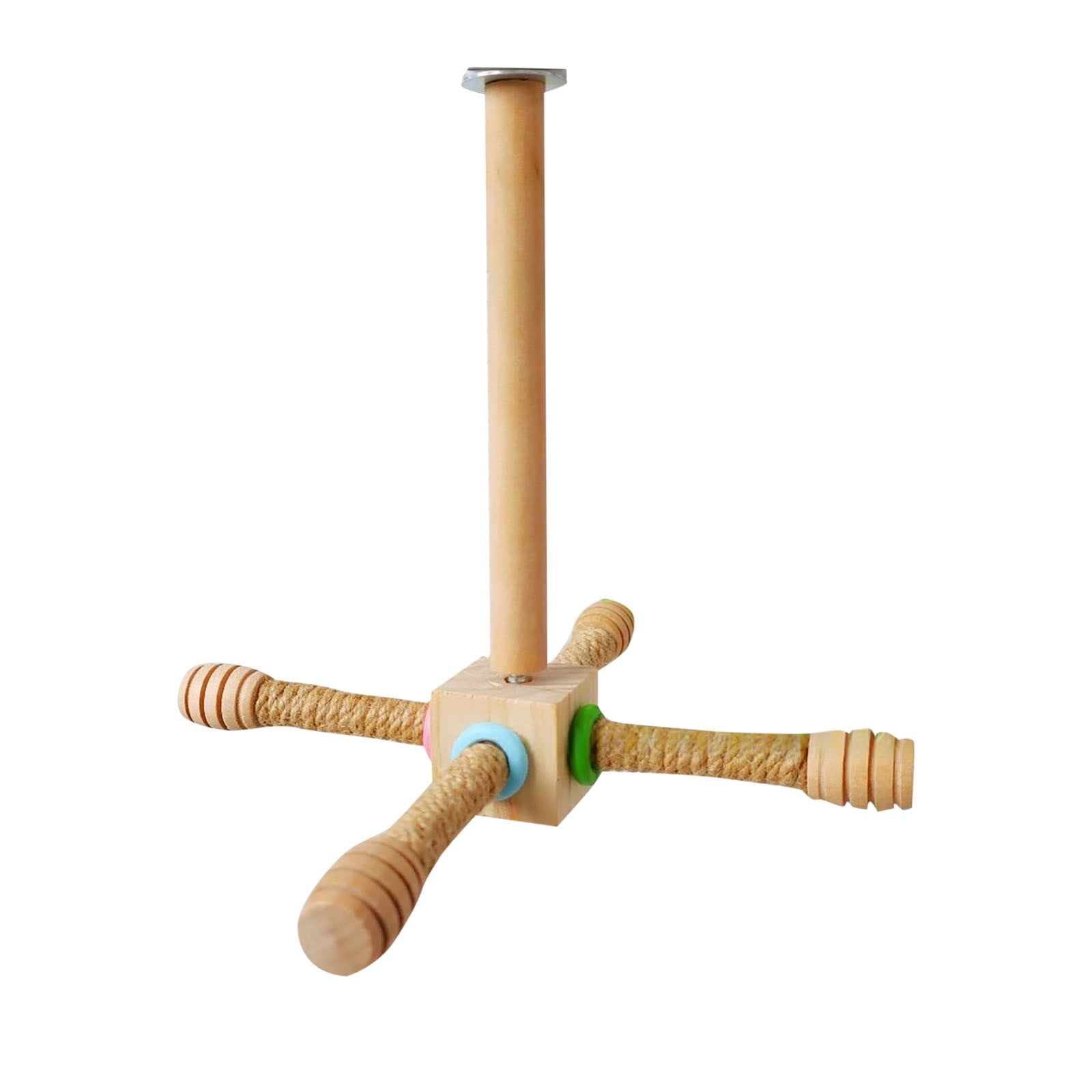 Bird Stand Toy Interactive Rotating Toy Wooden Exercise Wheel Parrot ...