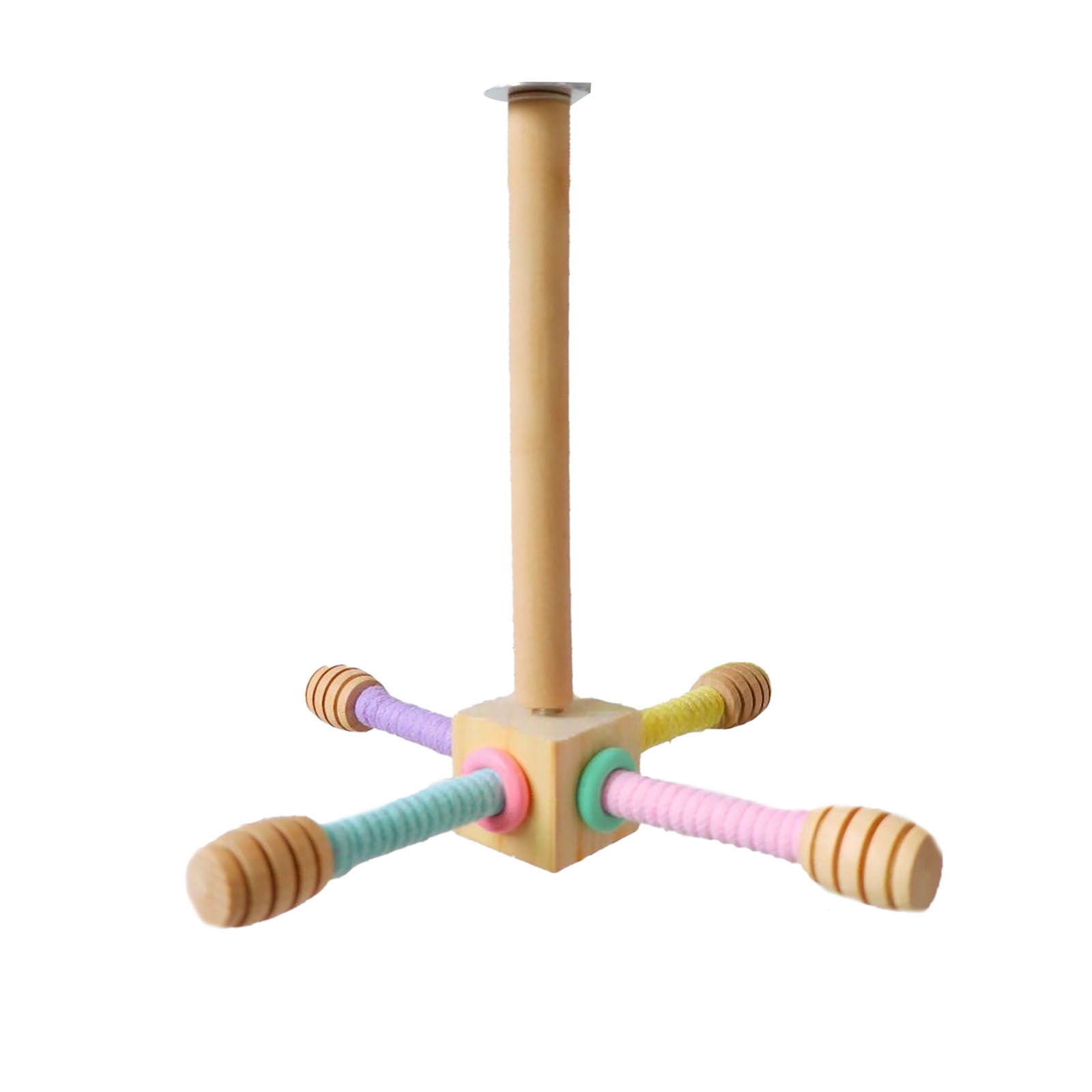 Bird Stand Toy Interactive Rotating Toy Wooden Exercise Wheel Parrot ...