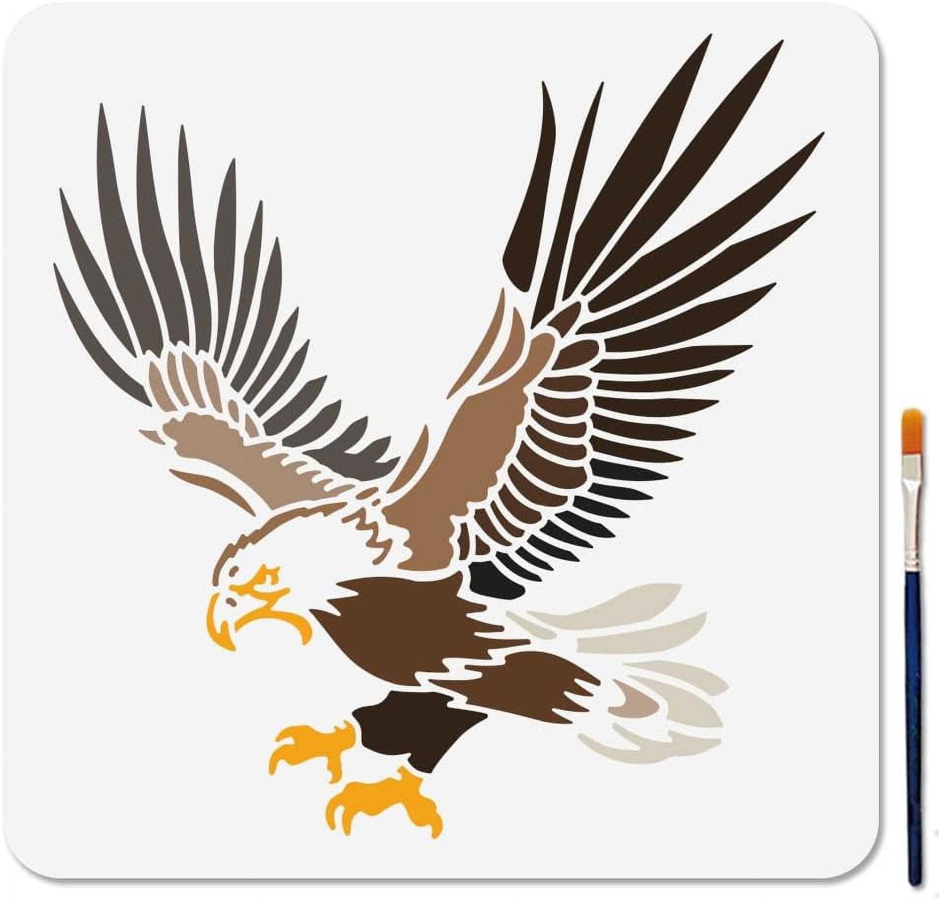 Bird Stencil Fierce Hawks Template 11.8x11.8inch Flying Bird Animals ...