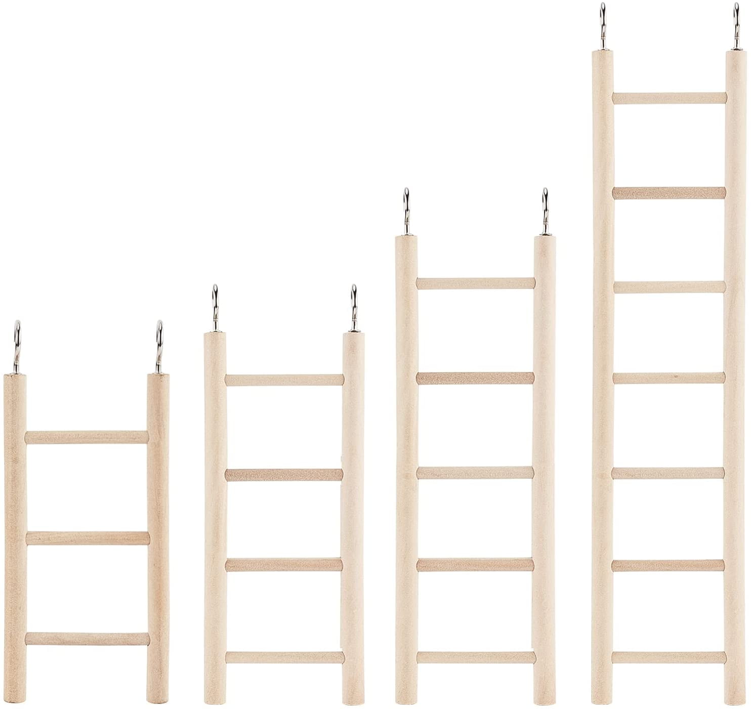 Bird Step Wood Ladder 4 Different Sizes Natural Wood Bird Climbing Toys ...