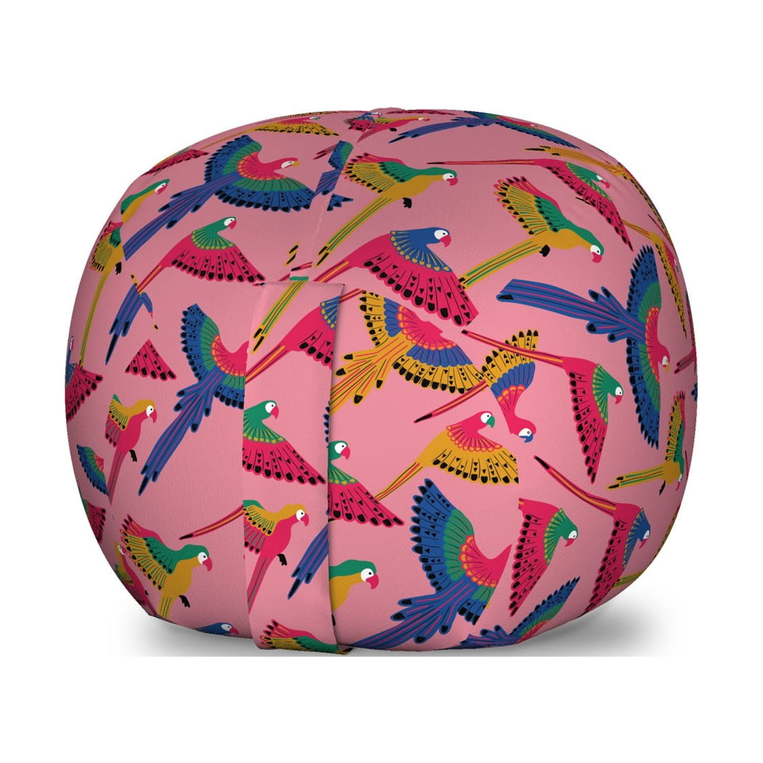 Bird Storage Toy Bag Chair, Colorful Tropical Parrots Pattern Animals ...