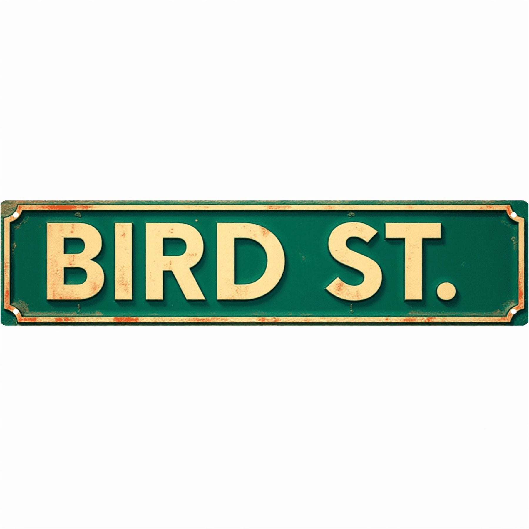Bird Street Metal Sign 16x4 Inches "BIRD ST." Wall Decor for Garage ...