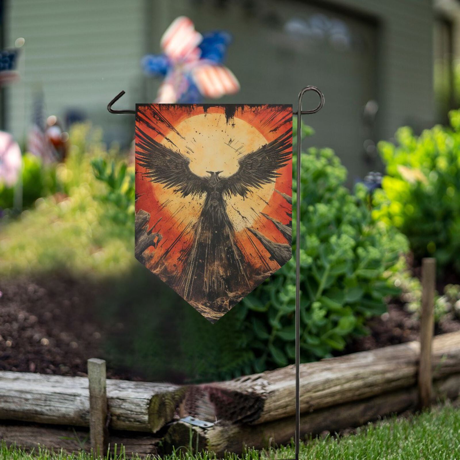 Bird Sun Wings Garden Flag 18" x 12.5" Double Sided Yard Lawn Outdoor ...