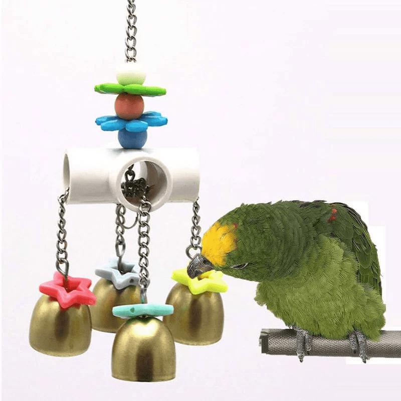 Bird Swing Bells Toy with Bell Chewing Hanging Ring Toy Cage Bite for ...
