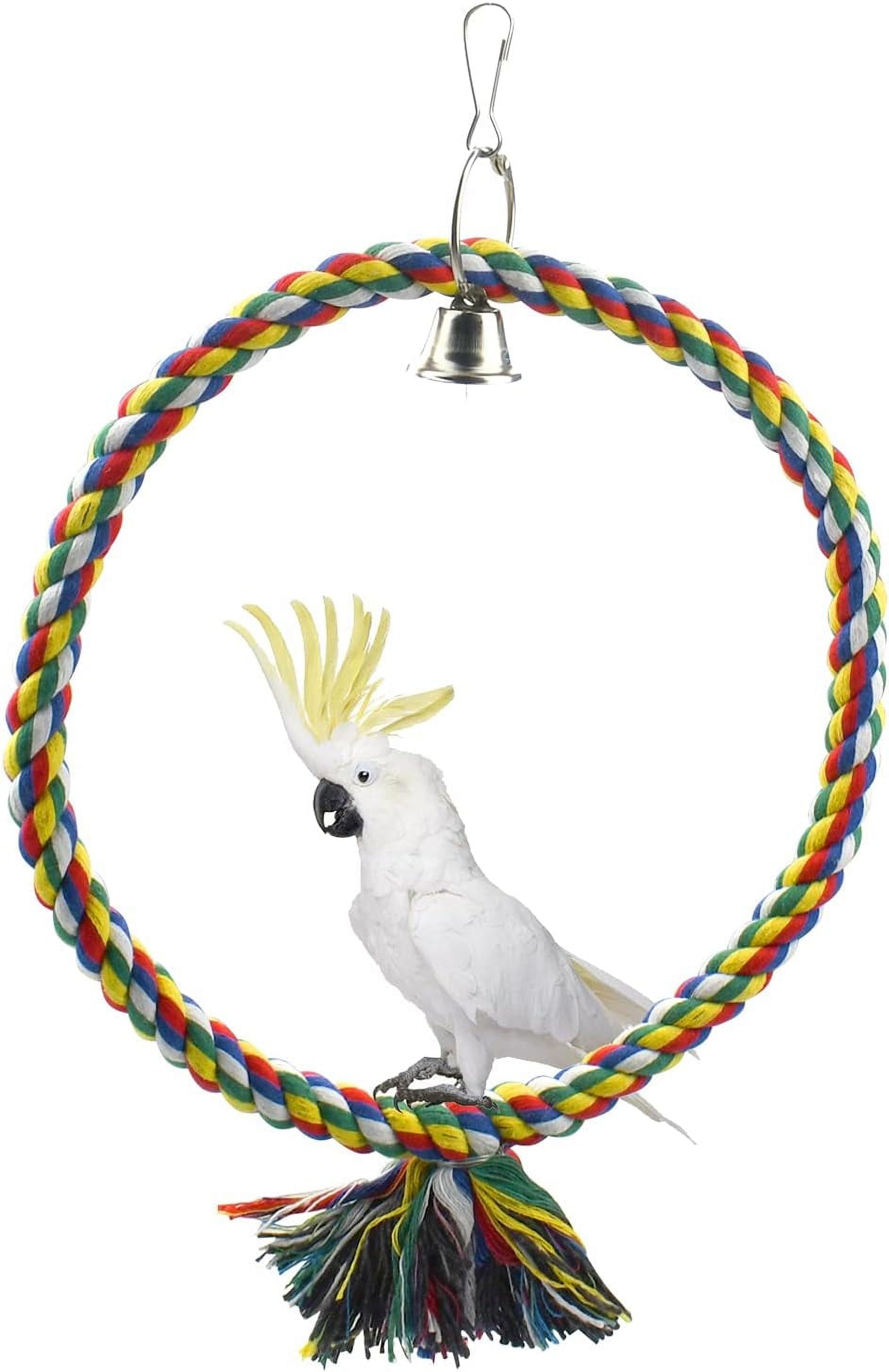 Cotton Rope Bird Cage Toys Perch Swing for Small Birds Cockatiels ...