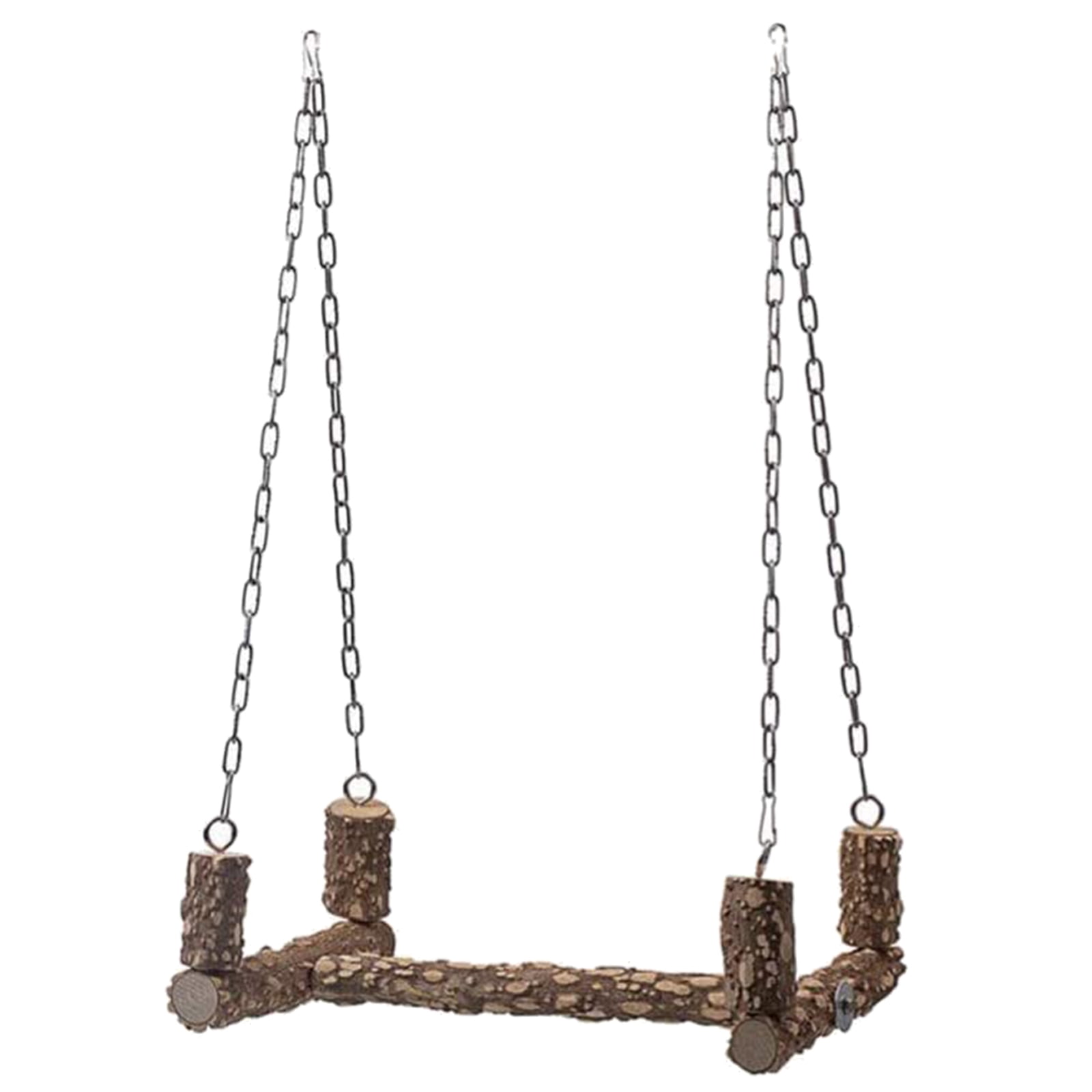 Bird Swing for Cage Parrot Perch Natural Wood Stand Chew Toy for Large ...