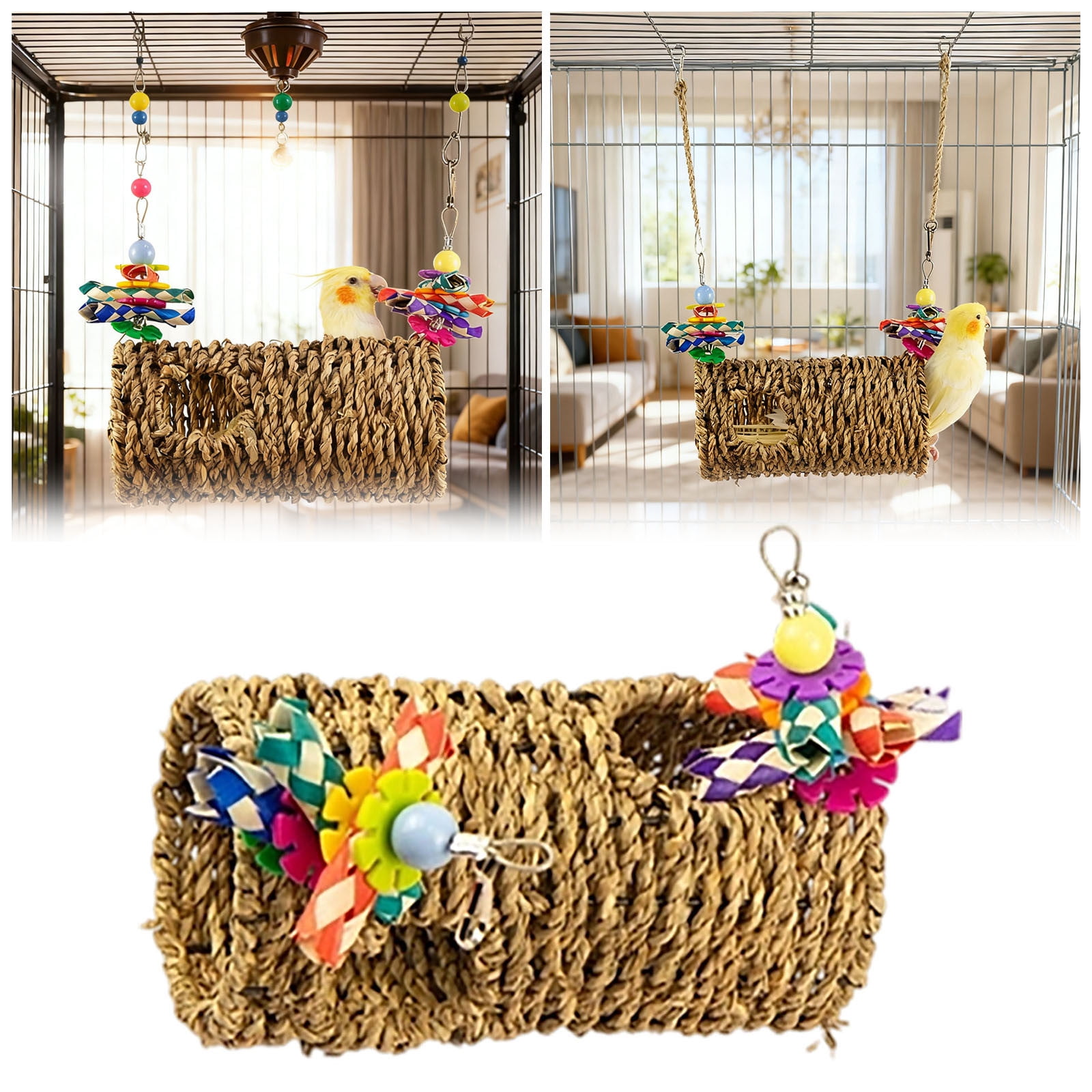 Bird Swing for Finches Small Birds Natural Sit Some Exercise Cage ...