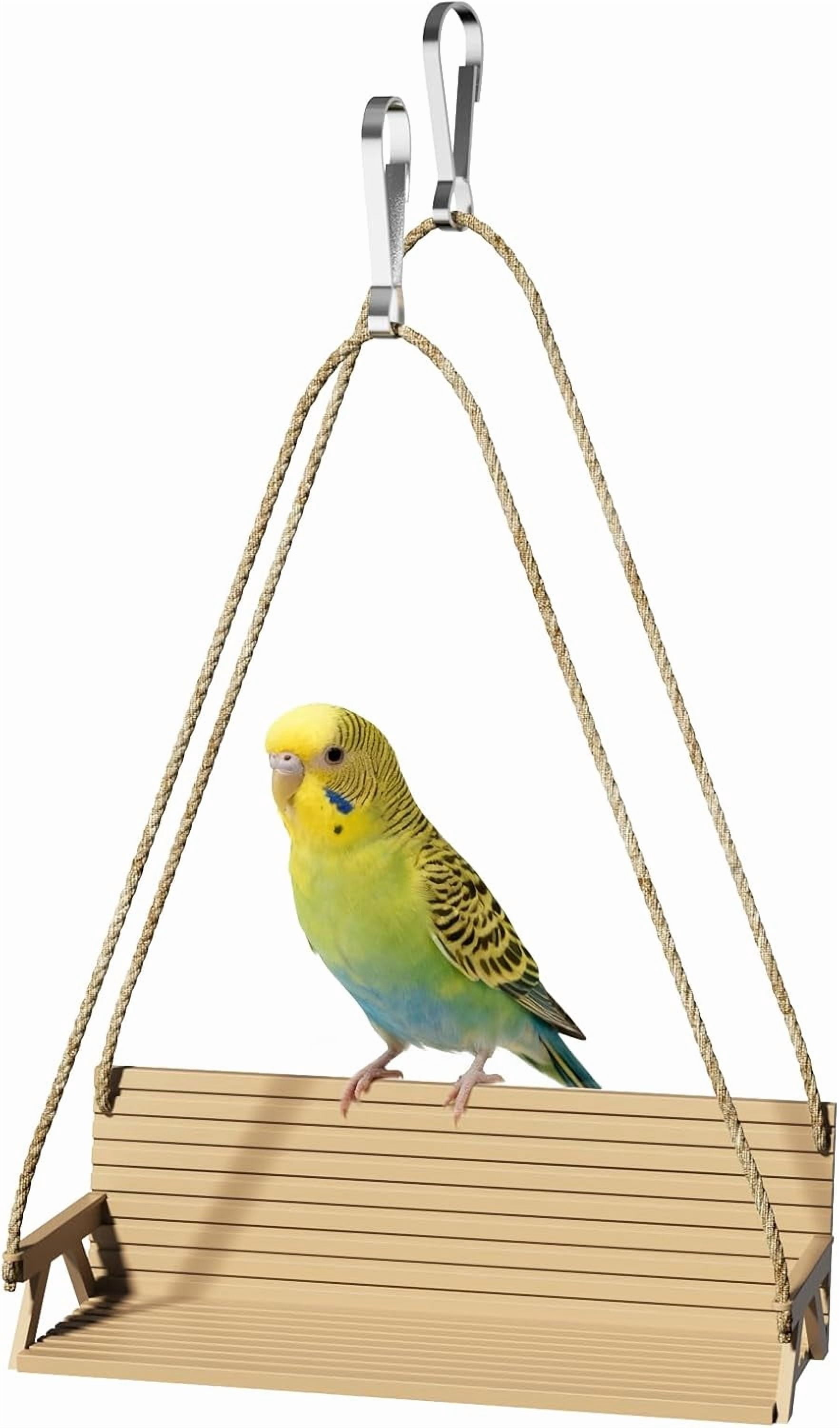 Bird Swings Toys for Cage, Bench Parakeet Toys Parrot Platform Bird ...