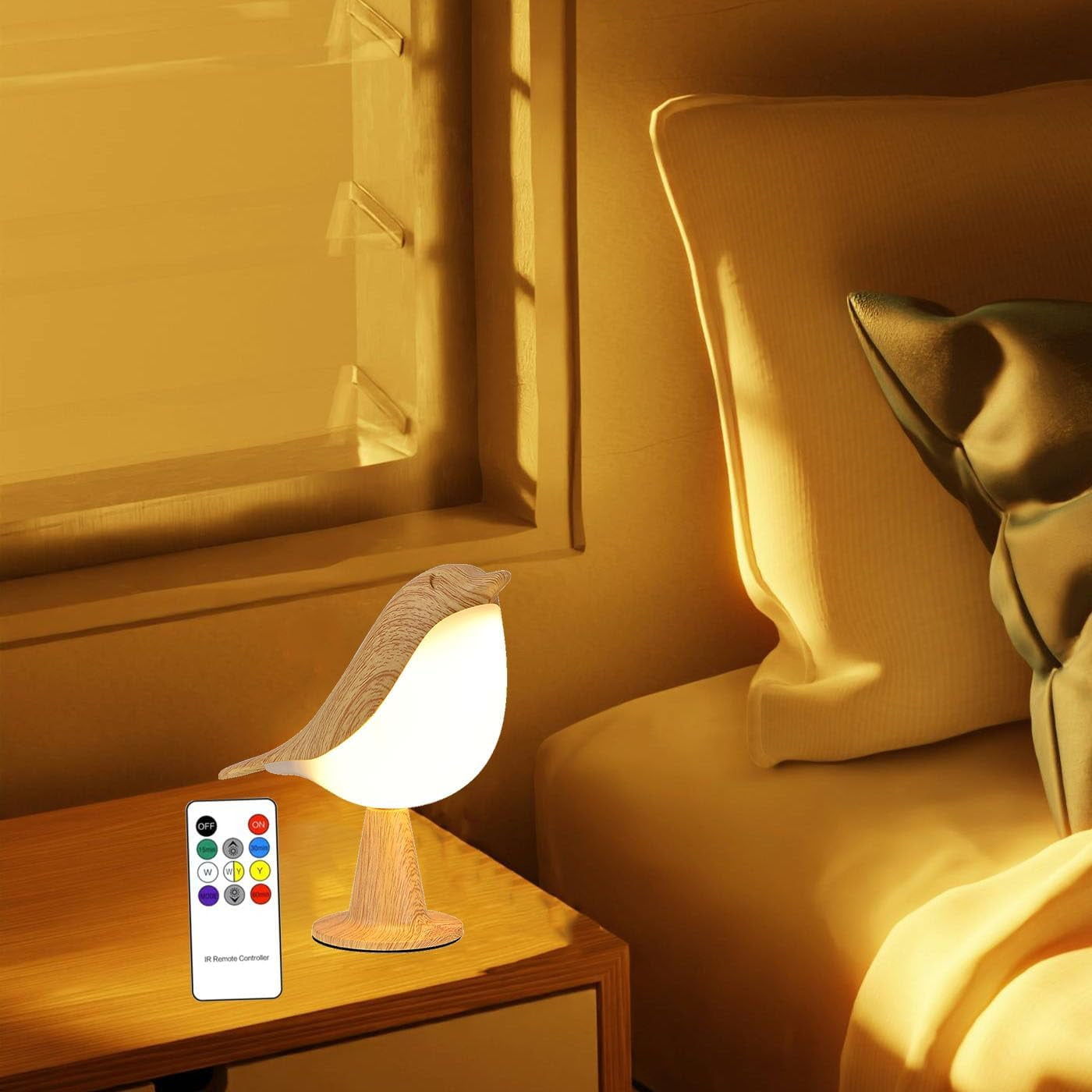 Bird Table Lamp with Remote & Touch Control | 3 Color Temperature & 3 ...