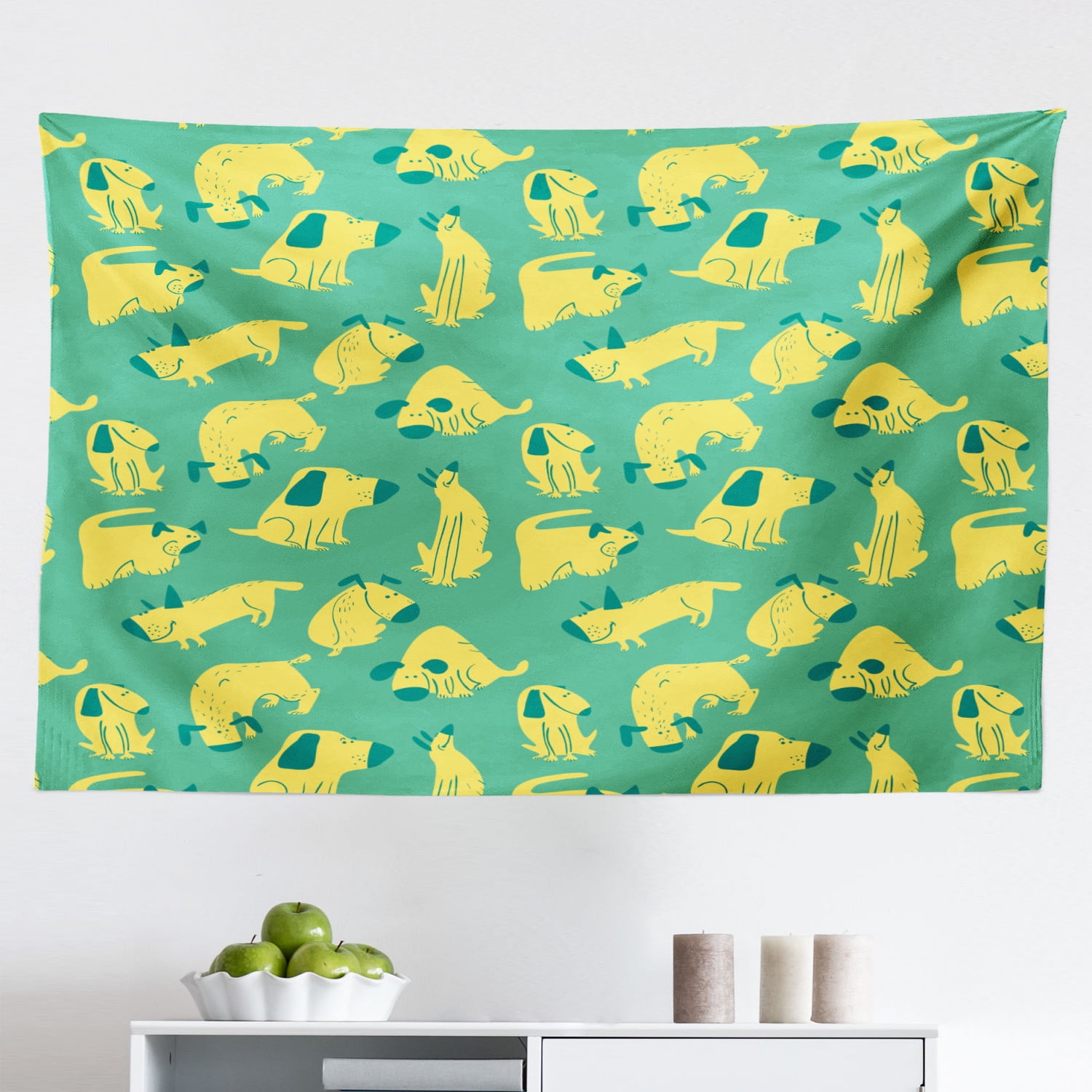 Bird Tapestry, Pattern of Surreal Whimsical Flying Animals in Cartoon ...