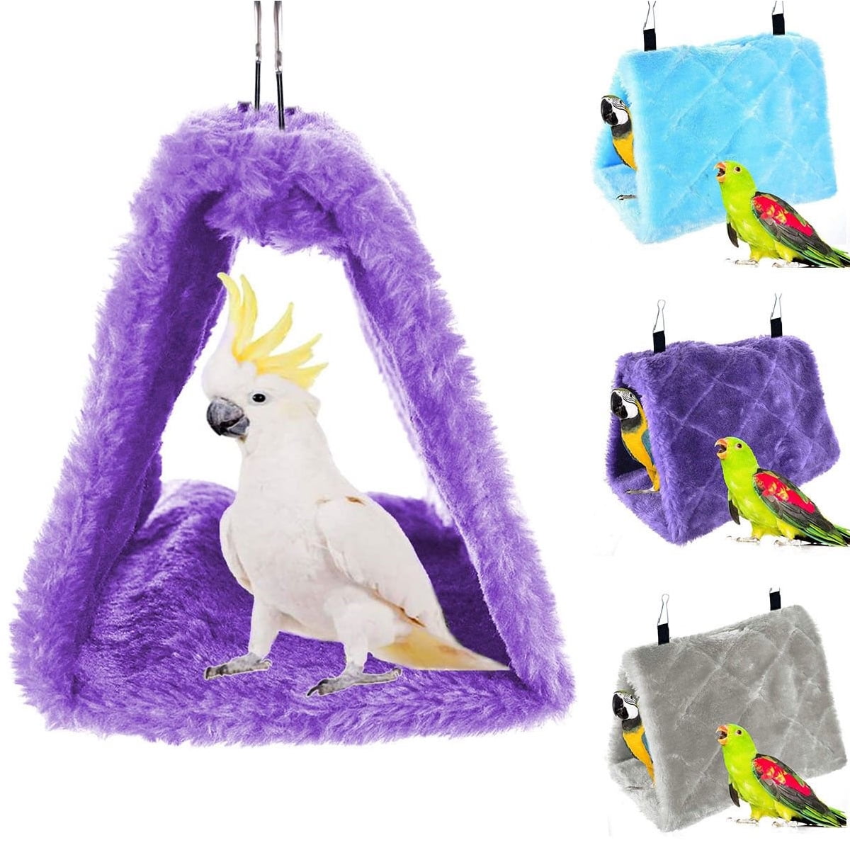 Bird Tent Plush Hammock Warm Hut Hanging Nest for Cage Snuggle Sleeping ...