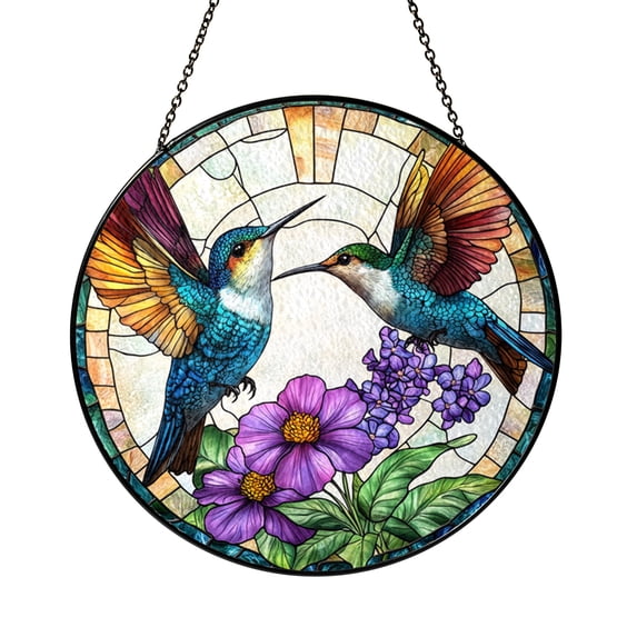 Bird Theme Hummingbird Glass Window Hanging, Light Catching Suncatcher ...