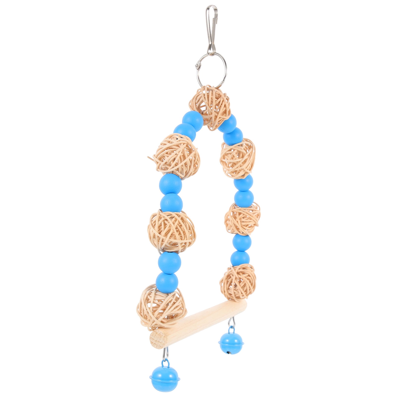 Raindrops Wooden Bird Swing with Rings for Cockatiels and Parakeets ...