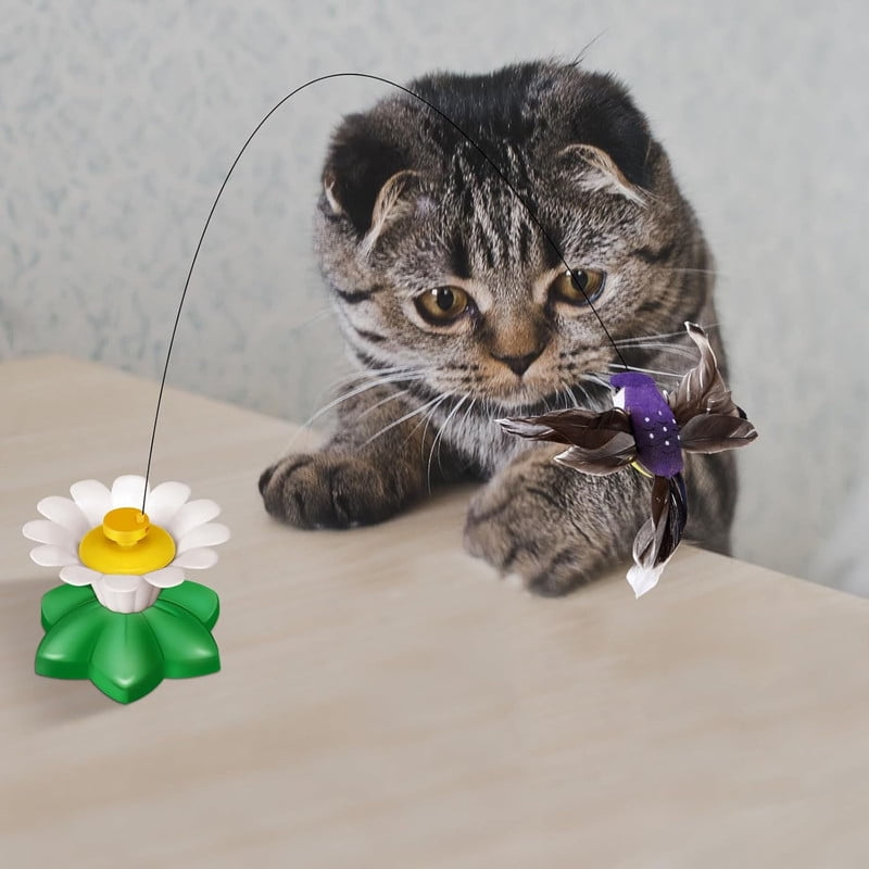 Bird Toy for Cats, Funny Rotating Electric Flying Bird Interactive Toy ...