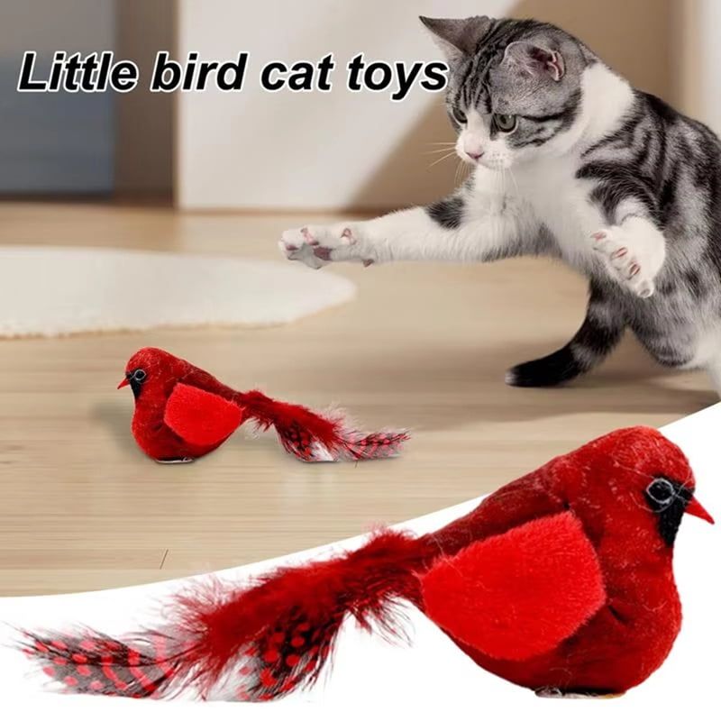 Bird Toy for Cats Simulation Cat Bird Toy Funny Chirping Bird Toy ...