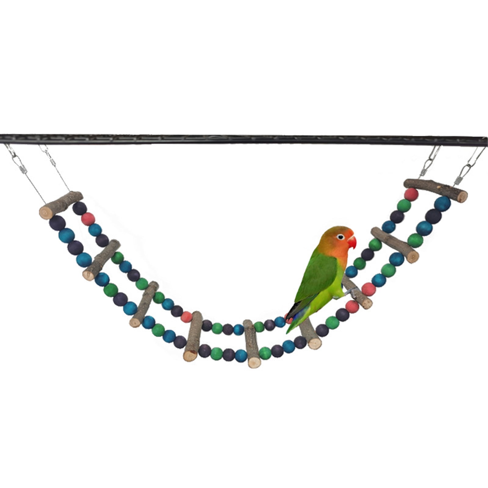 Bird Toys Swing Perch Natural Wood Parrot Ladder for Lovebirds Easy to ...