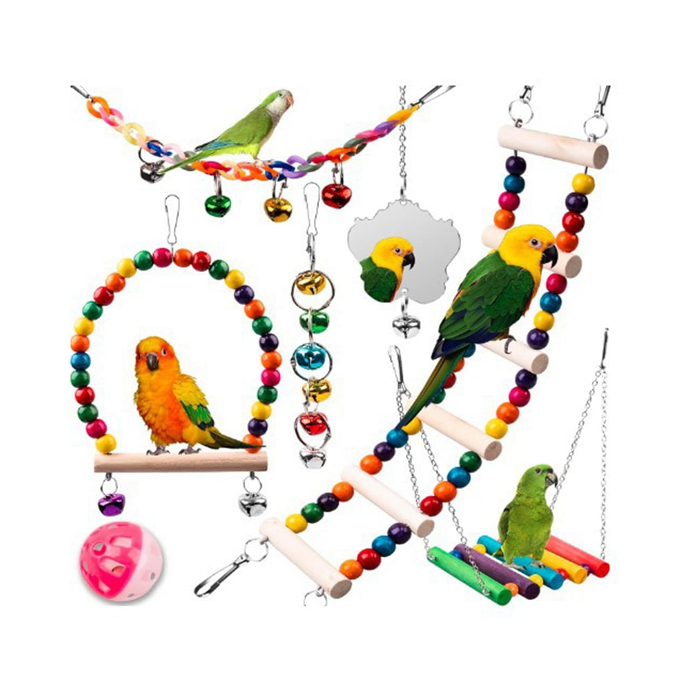 Bird Toys for Parakeets,Bird Wooden Ladder Bridge Parrots Toys Budgie ...