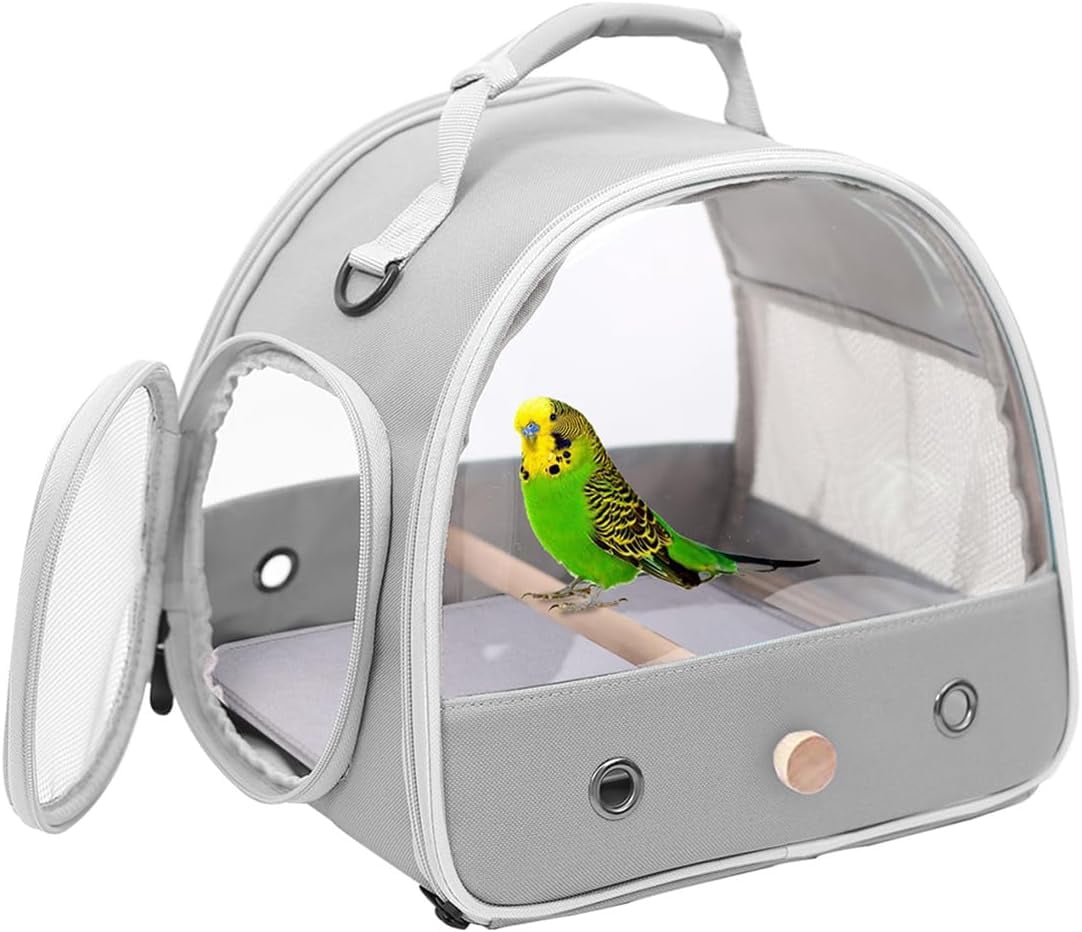 Bird Travel Carrier Cage, Portable Small Bird Parrot Parakeet Carrier ...