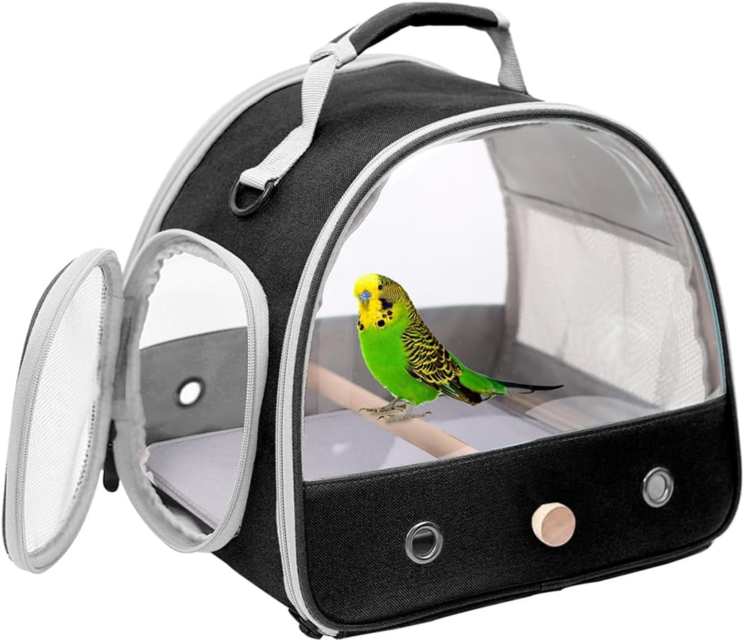 Bird Travel Carrier, Portable Small Bird Parrot Parakeet Carrier with ...