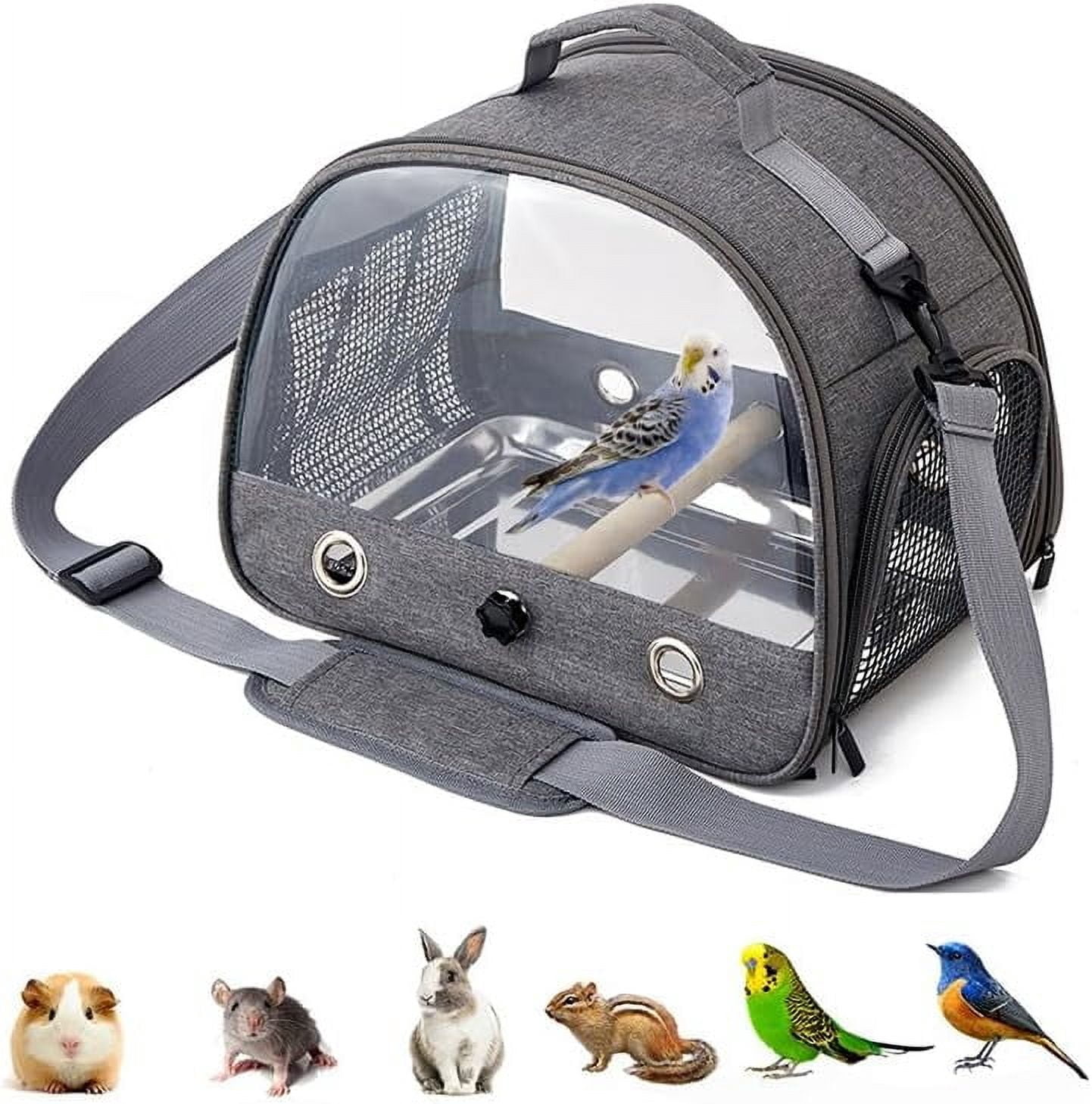 Bird Travel Carrier with Stainless Steel Tray,Lightweight Breathable ...