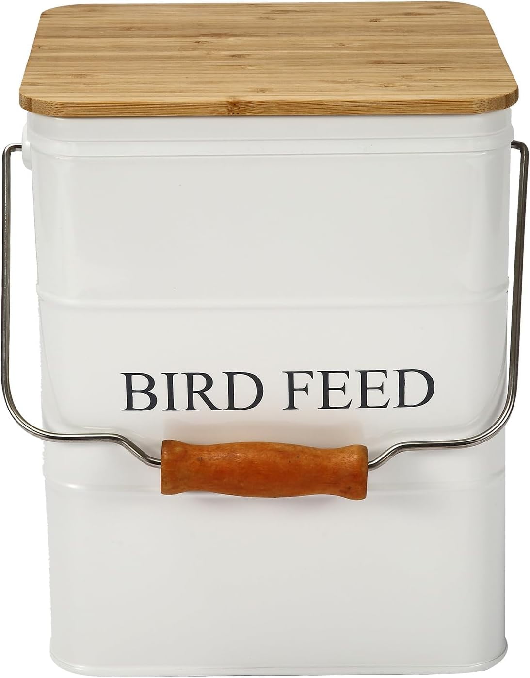 Bird Treat and Food Storage Tin with Wooden Lid and Scoop Included ...