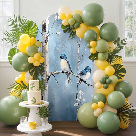 Bird on Tree Arch Backdrop Cover, 6FT, Spring Branch Oil Painting Hand ...