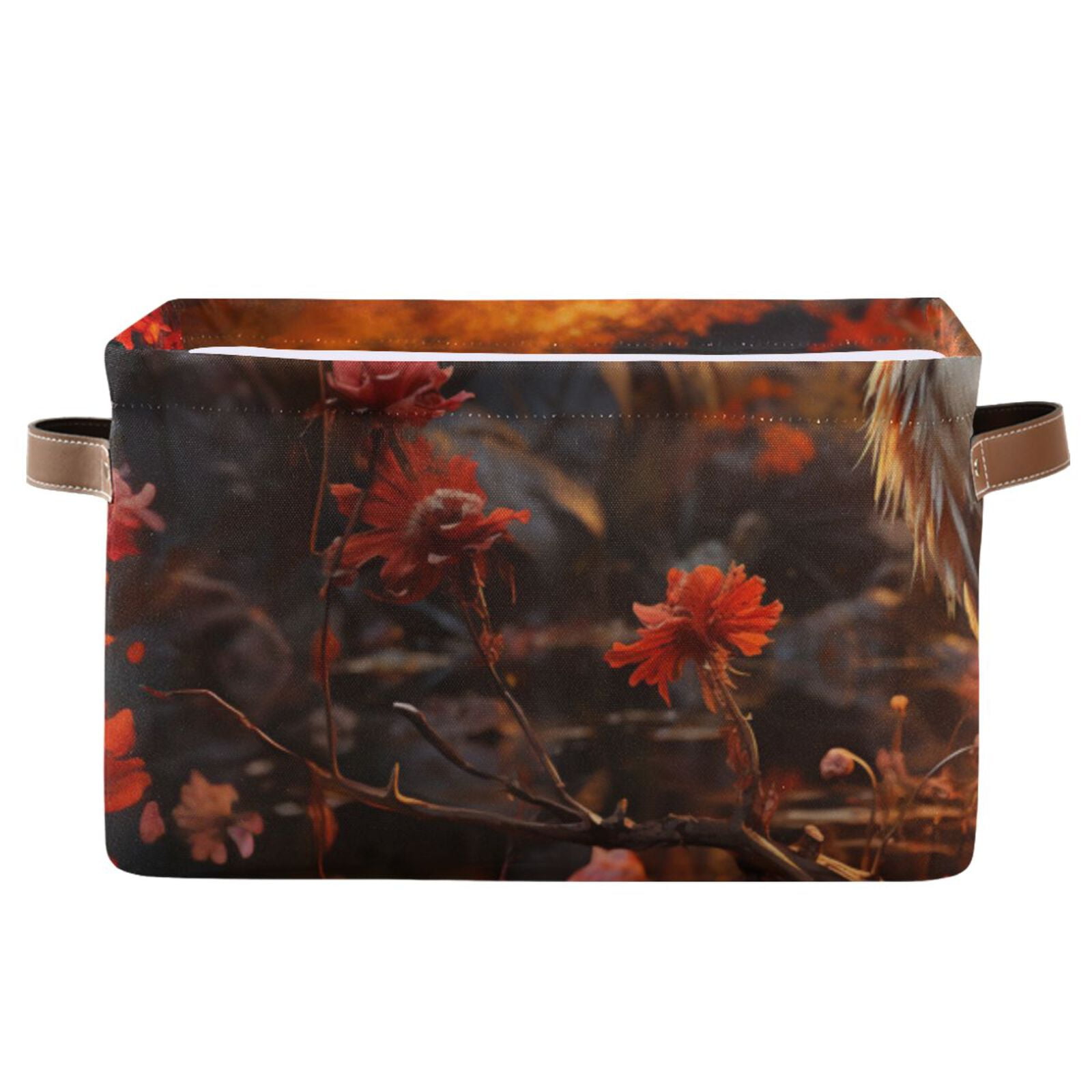 Bird Trees Leaves Storage Bins Baskets With Handles Storage Box Clothes ...