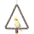 Bird Triangle Rope Swing Colorful Perch Chewing Toy for Parrots Budgie ...