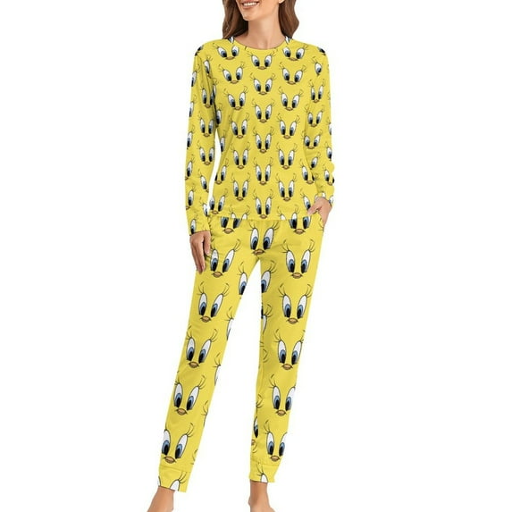 Bird-Tweety Womens Pajama Set Loungewear Cozy Soft House Wear Sets Long ...
