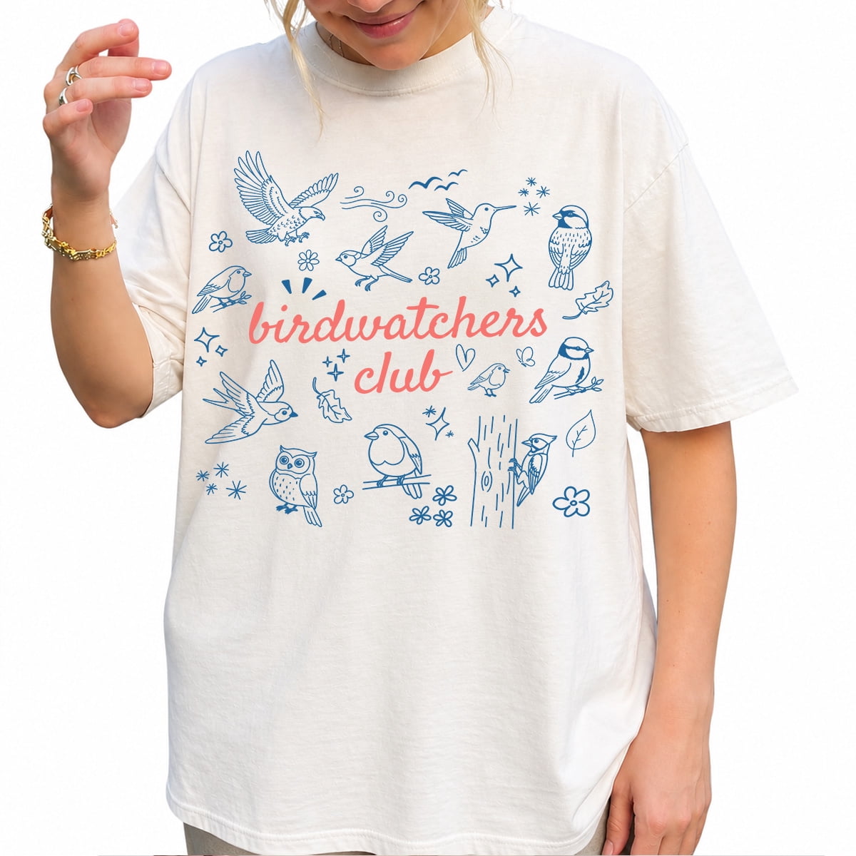 Bird Watcher Club Vintage Birding Graphic Casual T-Shirt for Men and ...