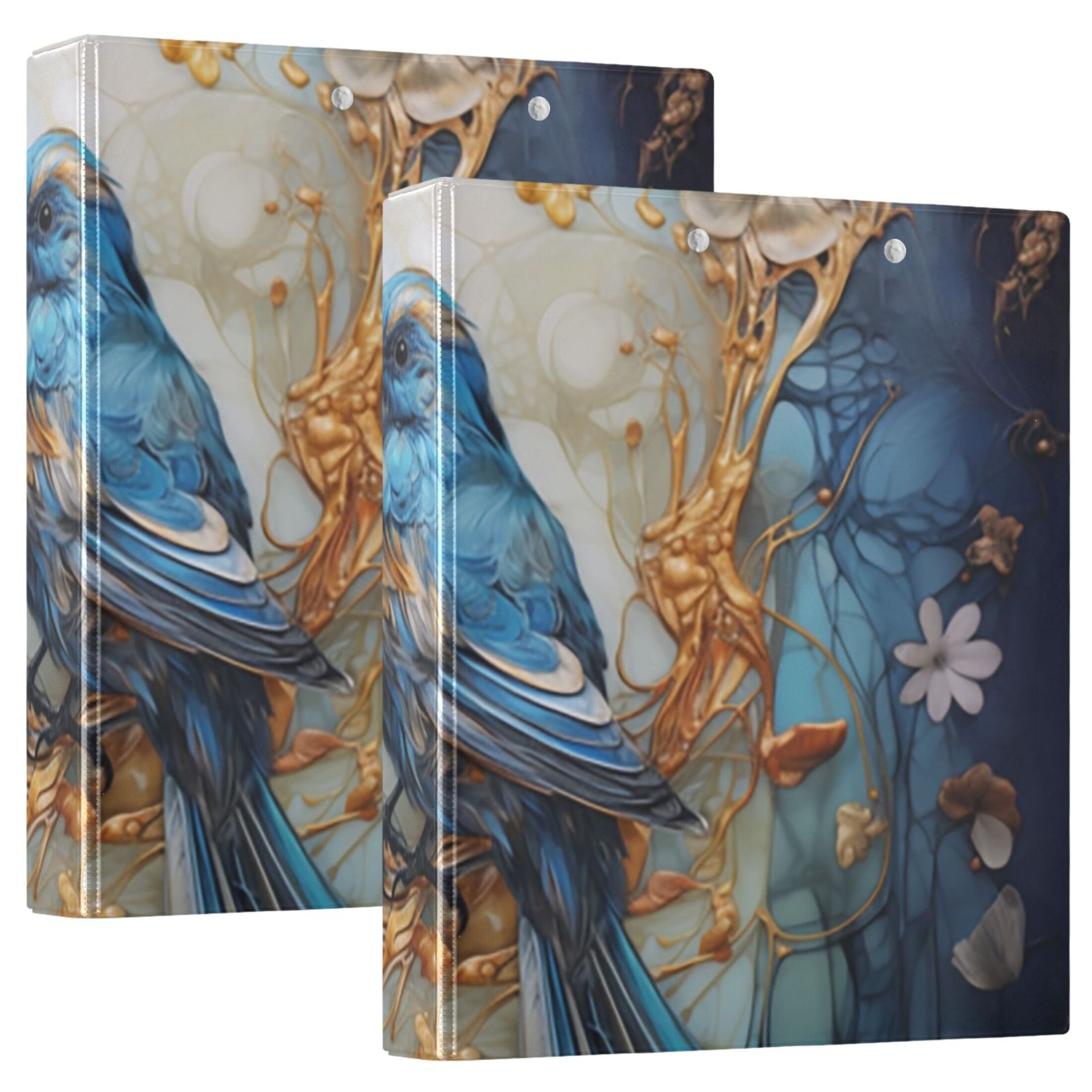Bird Watercolor 3 Ring Binders 1.5 inch Hardcover File Folders with ...