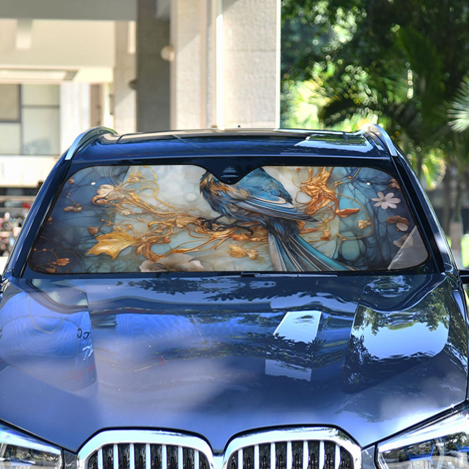 Bird Watercolor Automotive Front Car Windshield Sun Shade Reflector ...