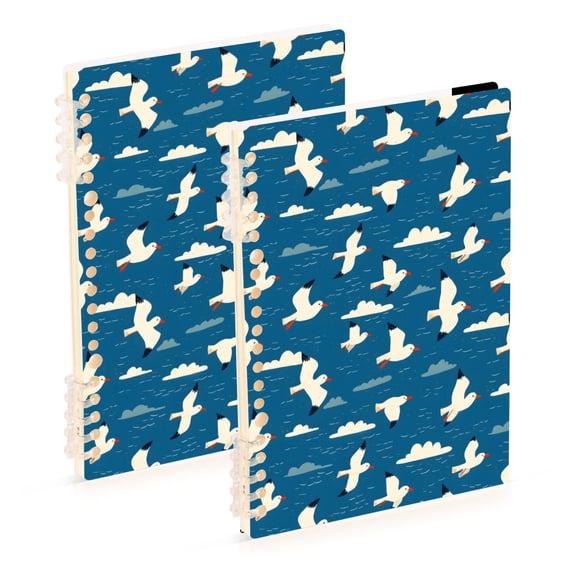Bird White Cloud A5 Notebook Set of 2 Refillable 60 Sheets Detachable ...