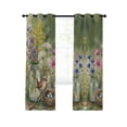 Bird Wildflowers Blackout Curtains for Bedroom Living Room, Glass Jars ...