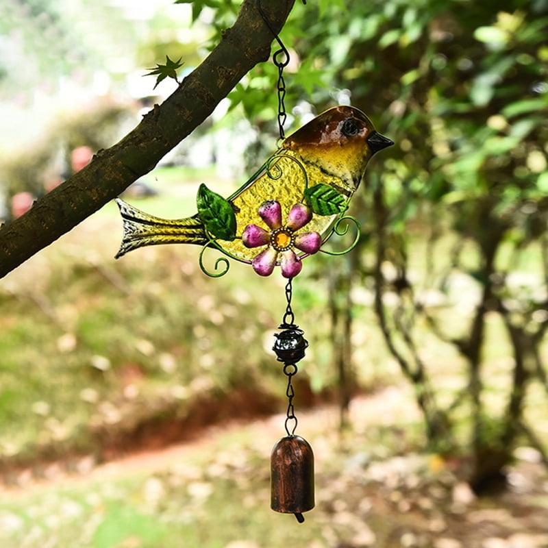 Bird Wind Chimes for Outside,Wind Chime Hanging Ornament,Glass Decor ...