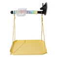 Bird Window Perch with Poop Catcher Parrot Stand with Tray, Interactive ...