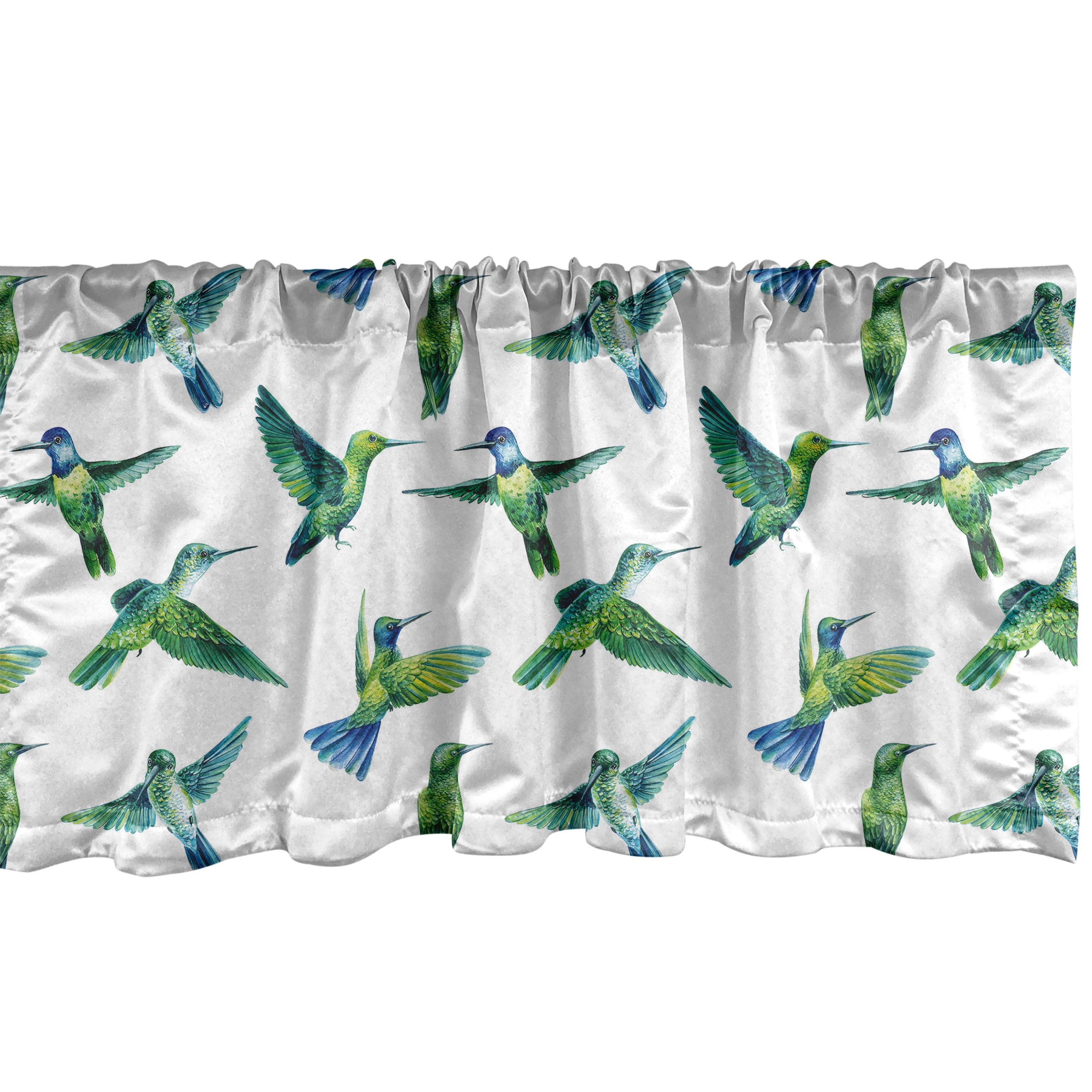 Bird Window Valance, Hummingbird Flying in the Jungle Tropical Climate ...
