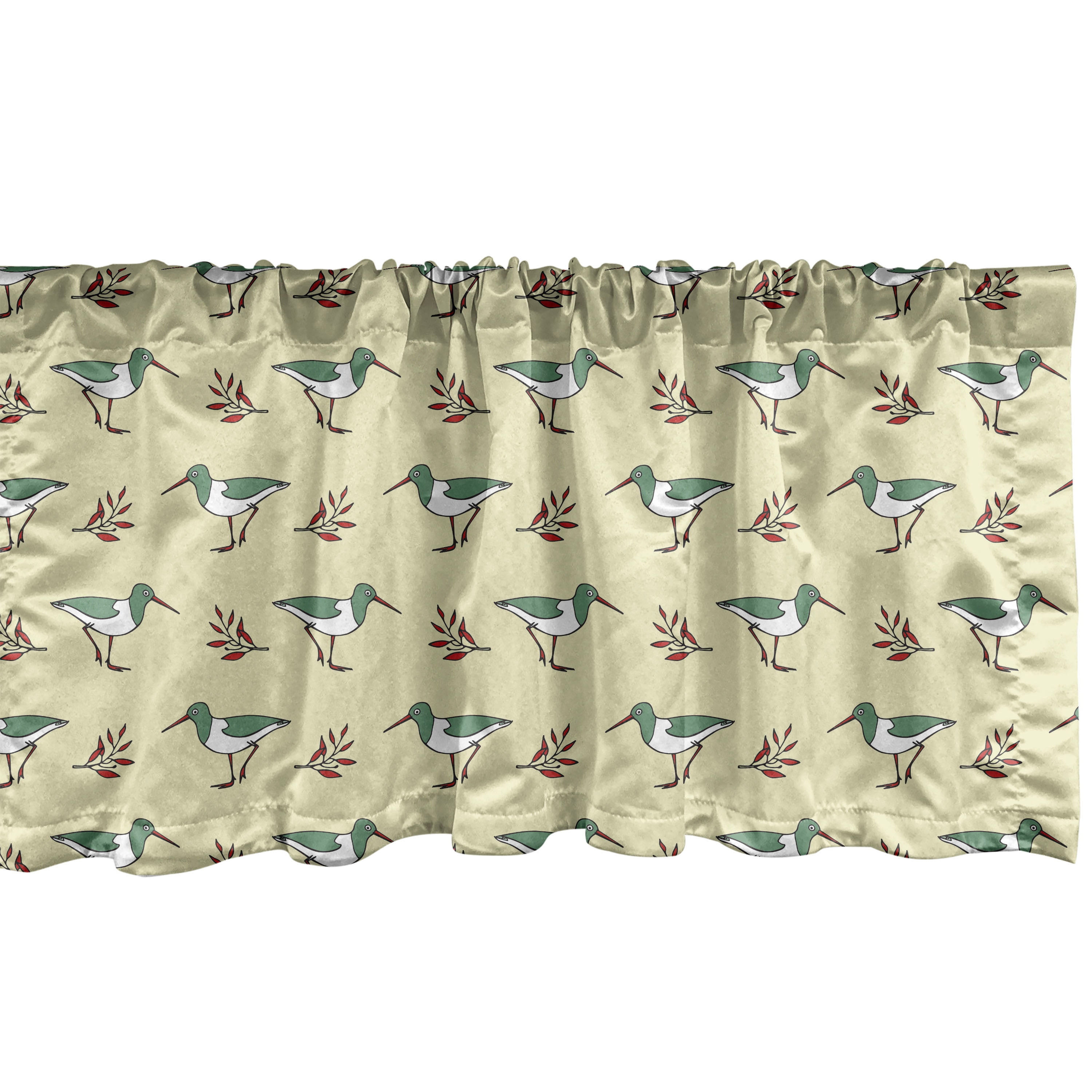 Bird Window Valance Pack of 2, Pastel Shorebird Flying Animals with ...