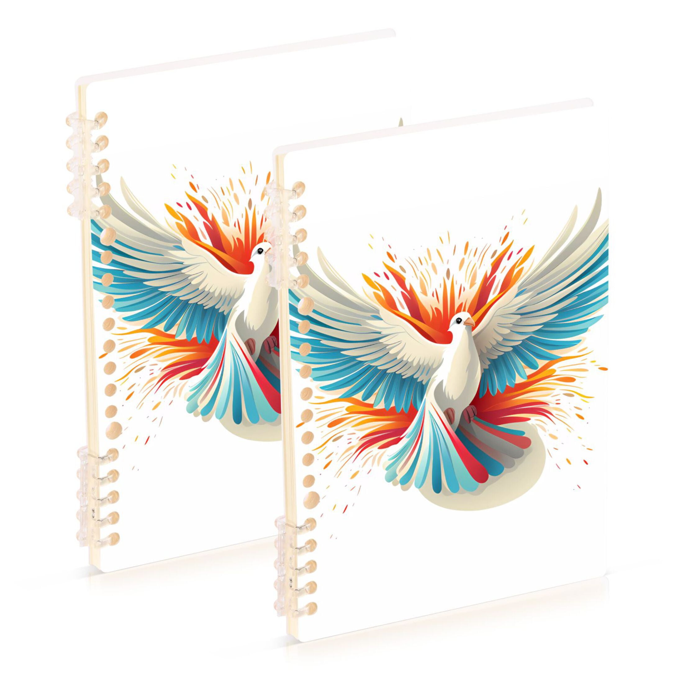 Bird Wings Feathers Fire Ring Binder Notebook Journey Note Diary ...