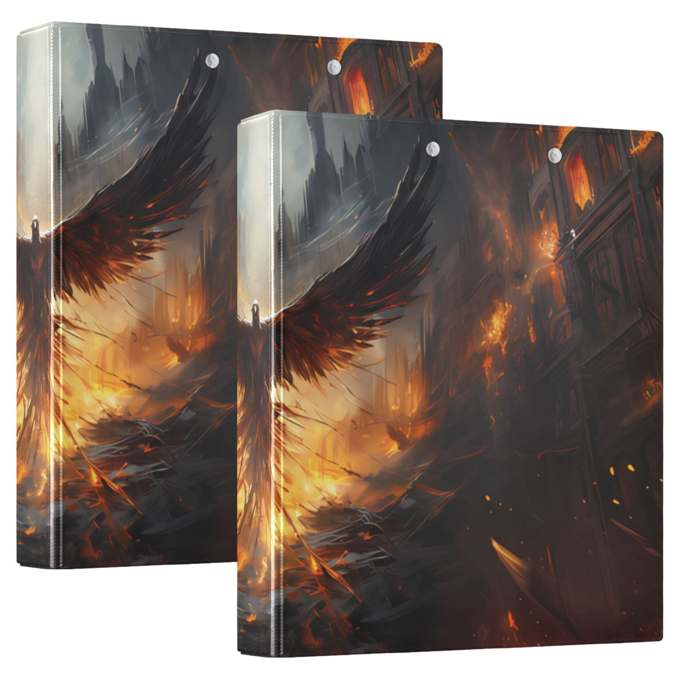 Bird Wings Fire Houses 3 Ring Binders 1.5 inch Hardcover File Folders with Interior Pockets A4 ...