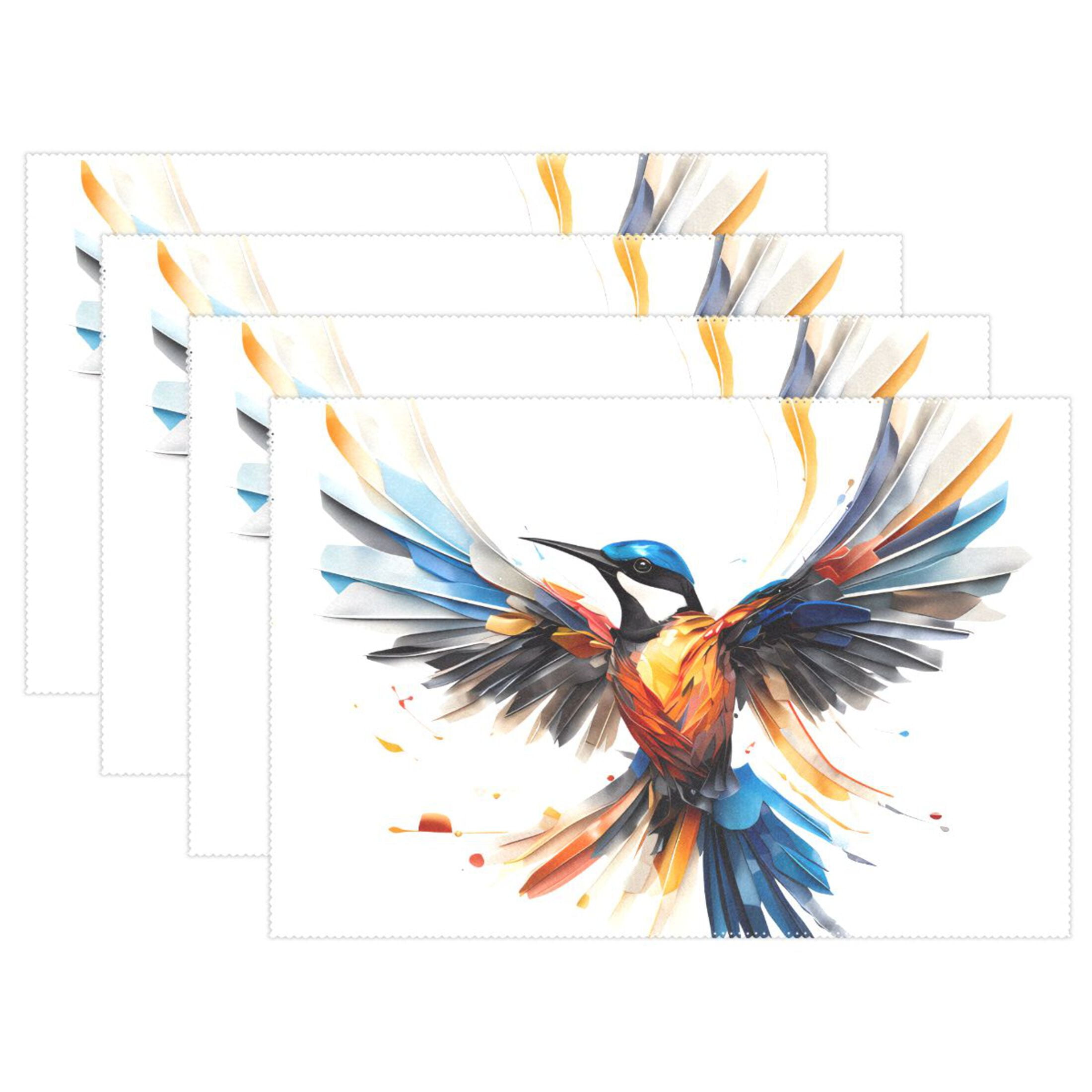 Bird Wings Painting 12×18 inch Placemats Heat Resistant Washable ...