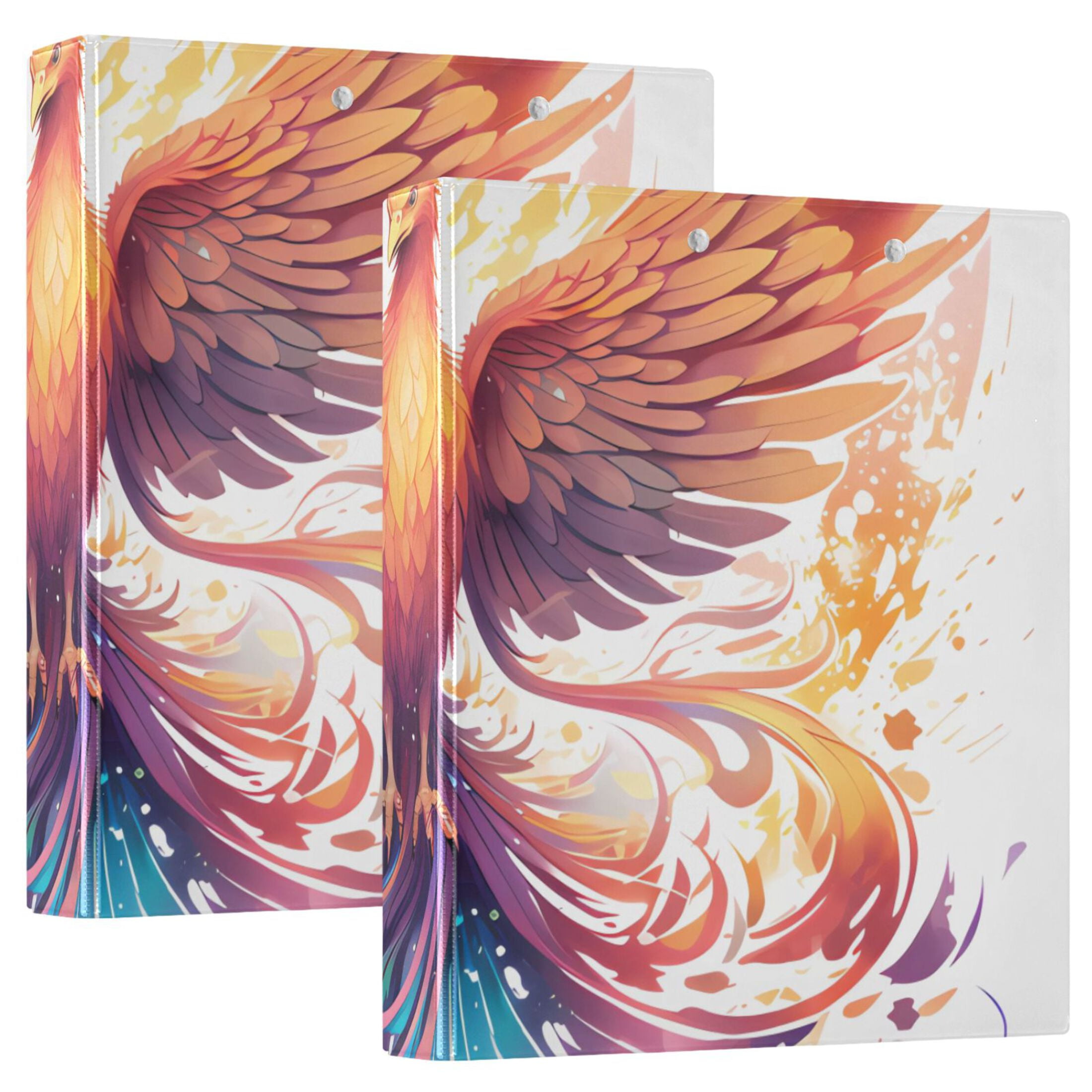 Bird Wings Phoenix Colorful 3 Ring Binders 1.5 inch Hardcover File ...
