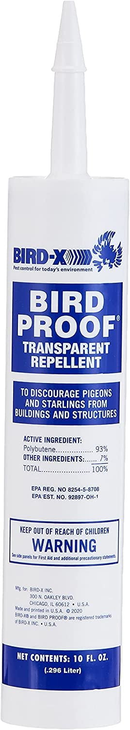 BIRD-X INC Bird Repellent Gel, Transparent, 10 oz, Helps Prevent Birds ...
