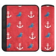 Bird and Boat Anchor Pattern Car Seat Belt Covers 2 Pack Soft Flannel ...
