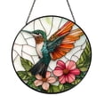 Bird and Flower Scene Suncatcher – Decorative Stained Glass Window Art ...