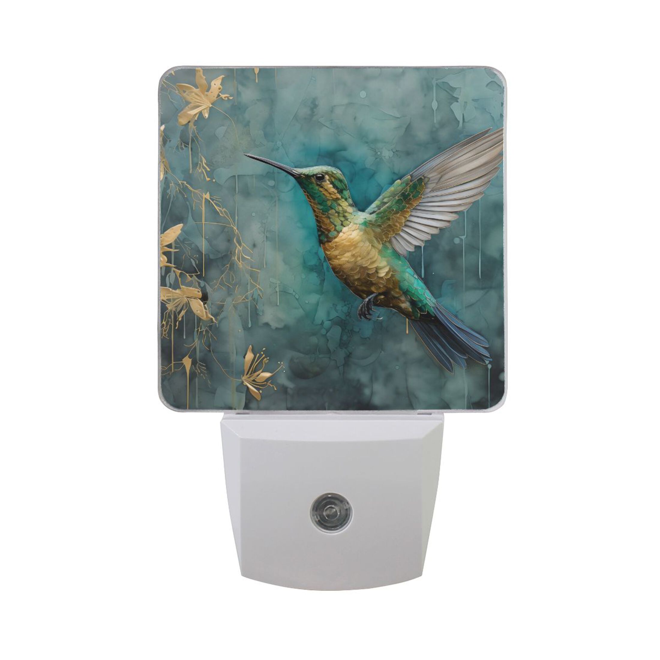 Bird and Flowers Green Night Light LED Dusk to Dawn Auto Sensor Night ...